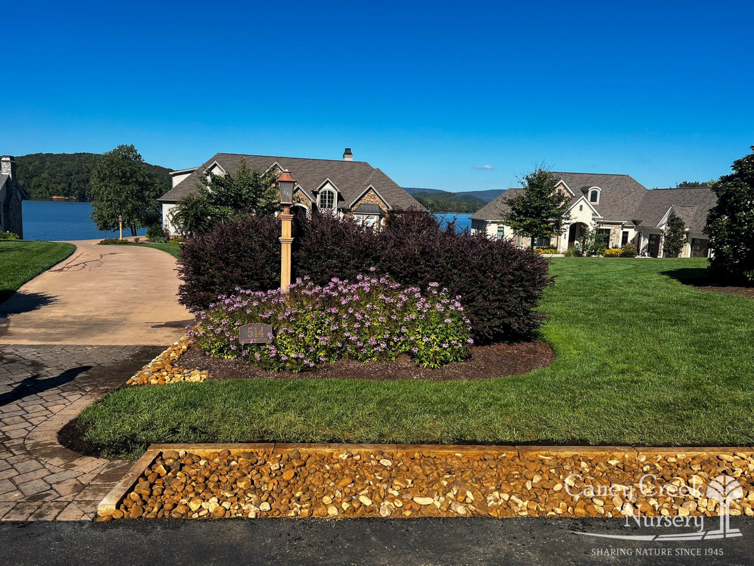 Custom Rubble Edging with Rock Bed - Caney Creek Nursery